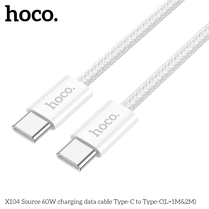 Cablu Hoco X104 Source 60W charging data cable Type-C to Type-C(L=1M ...